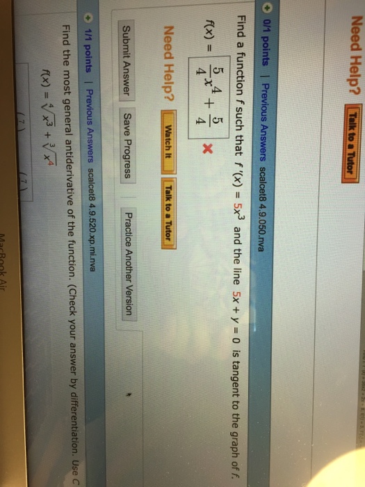 Solved Find a function f such that f'(x) = 5x^3 and the line | Chegg.com
