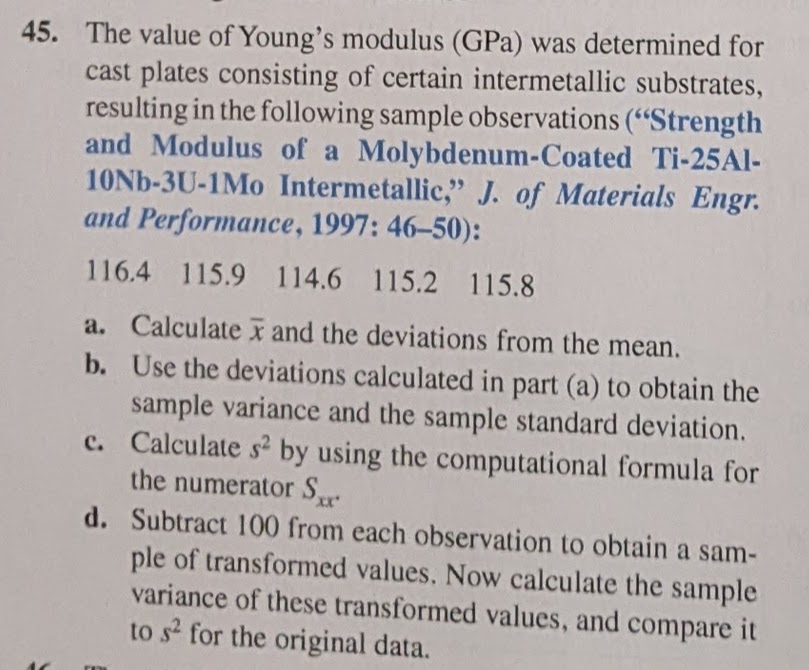 Solved Please help me with steps a-dThe value of Young's | Chegg.com
