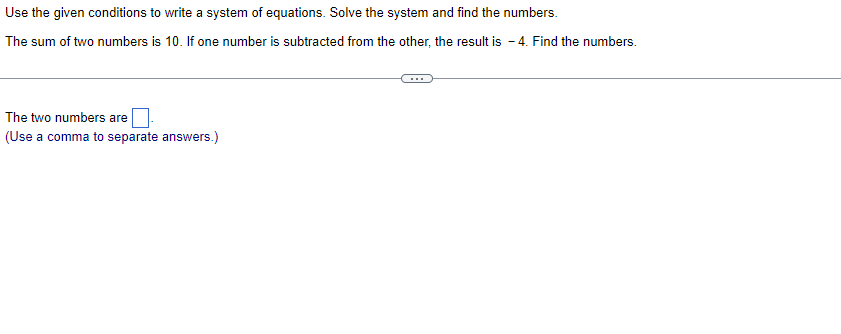 Solved Use the given conditions to write a system of | Chegg.com