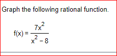 Solved Graph the following rational function. 7x2 f(x) = | Chegg.com
