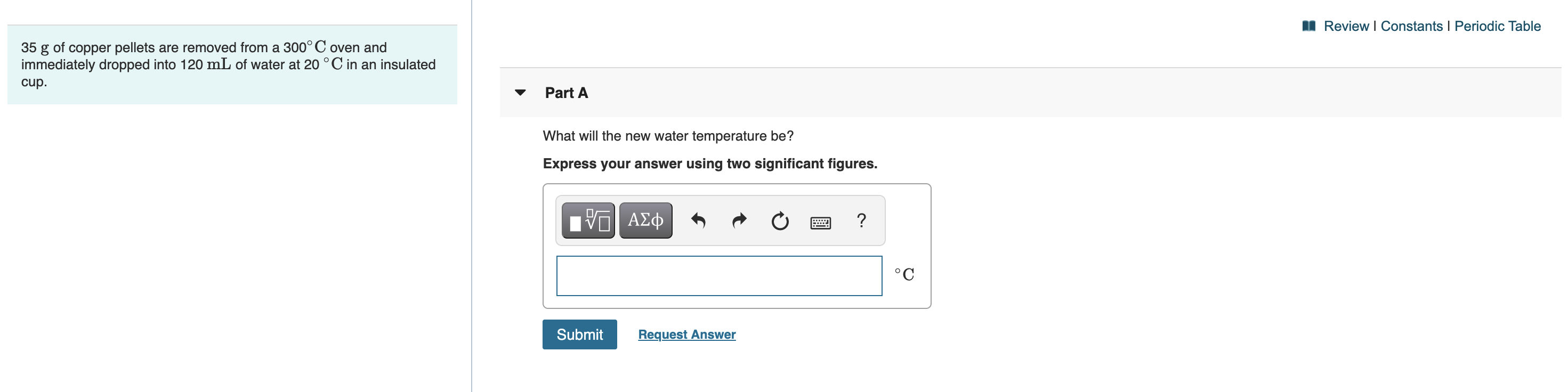 Solved II Review | Constants | Periodic Table 35 g of copper | Chegg.com