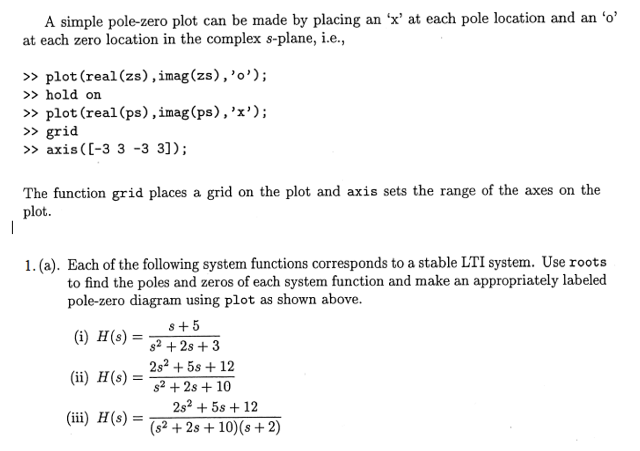(a). ﻿Each of the following system functions | Chegg.com