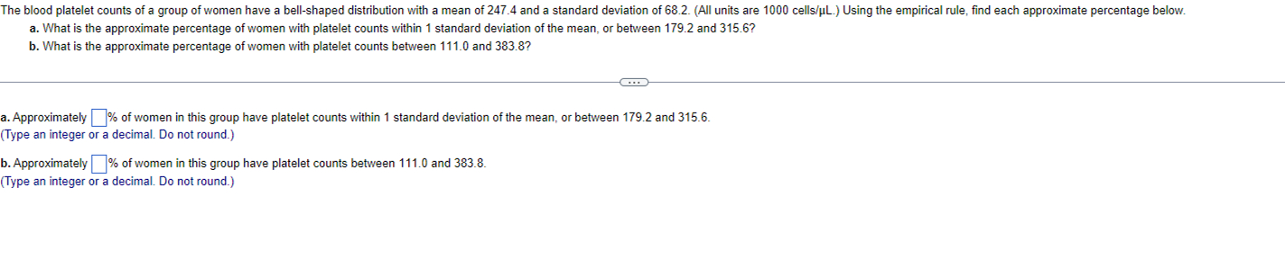 Solved Question content area topPart 1The blood platelet | Chegg.com
