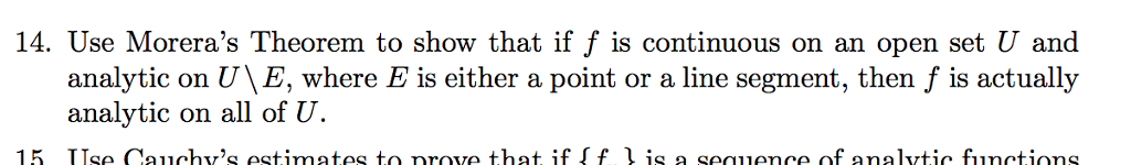 Solved 14. Use Morera's Theorem to show that if f is | Chegg.com