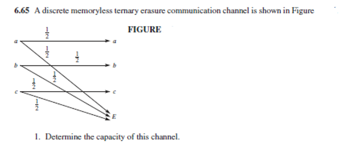 6.65 ﻿A discrete memoryless ternary erasure | Chegg.com