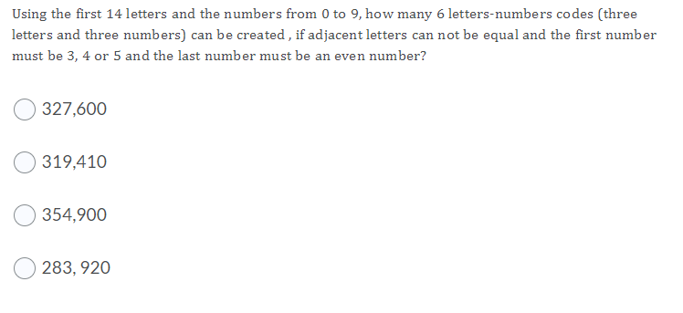 Solved Using the first 14 letters and the numbers from 0 to | Chegg.com