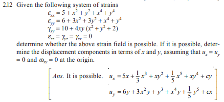 Solved 2.12 Given the following system of strains | Chegg.com