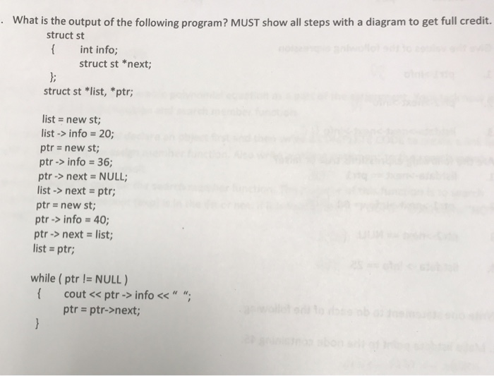 Solved What is the output of the following program? MUST | Chegg.com