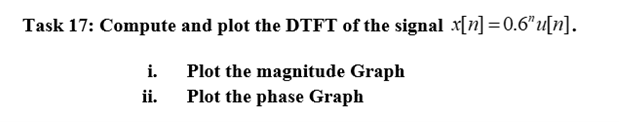 Solved Task 17: Compute and plot the DTFT of the signal x[n] | Chegg.com