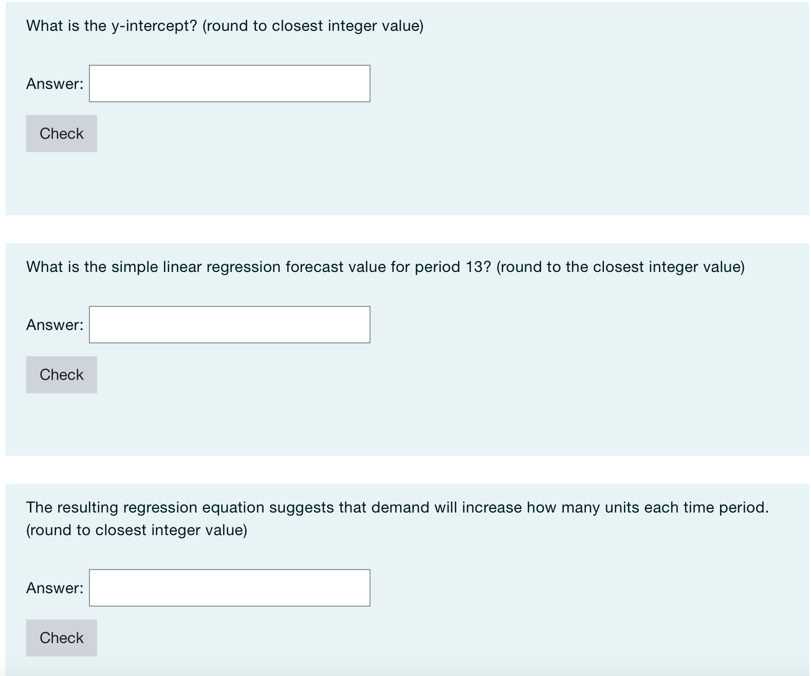 Solved What is the simple linear regression forecast value | Chegg.com