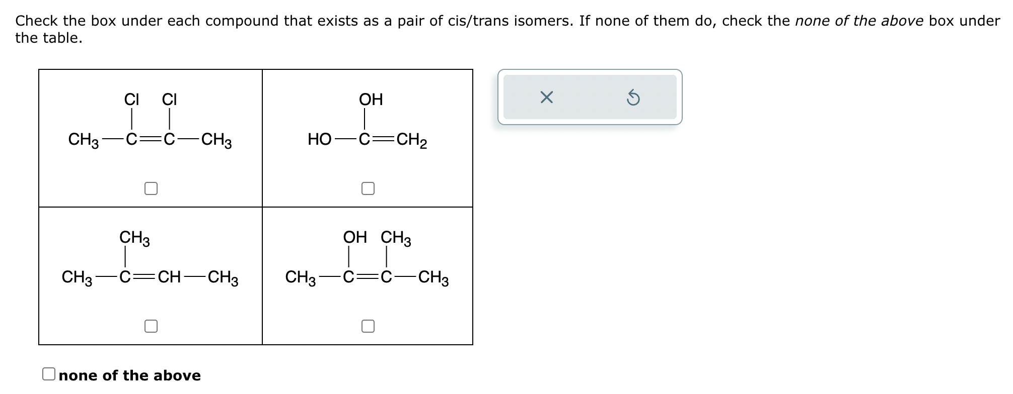Solved Check the box under each compound that exists as a | Chegg.com