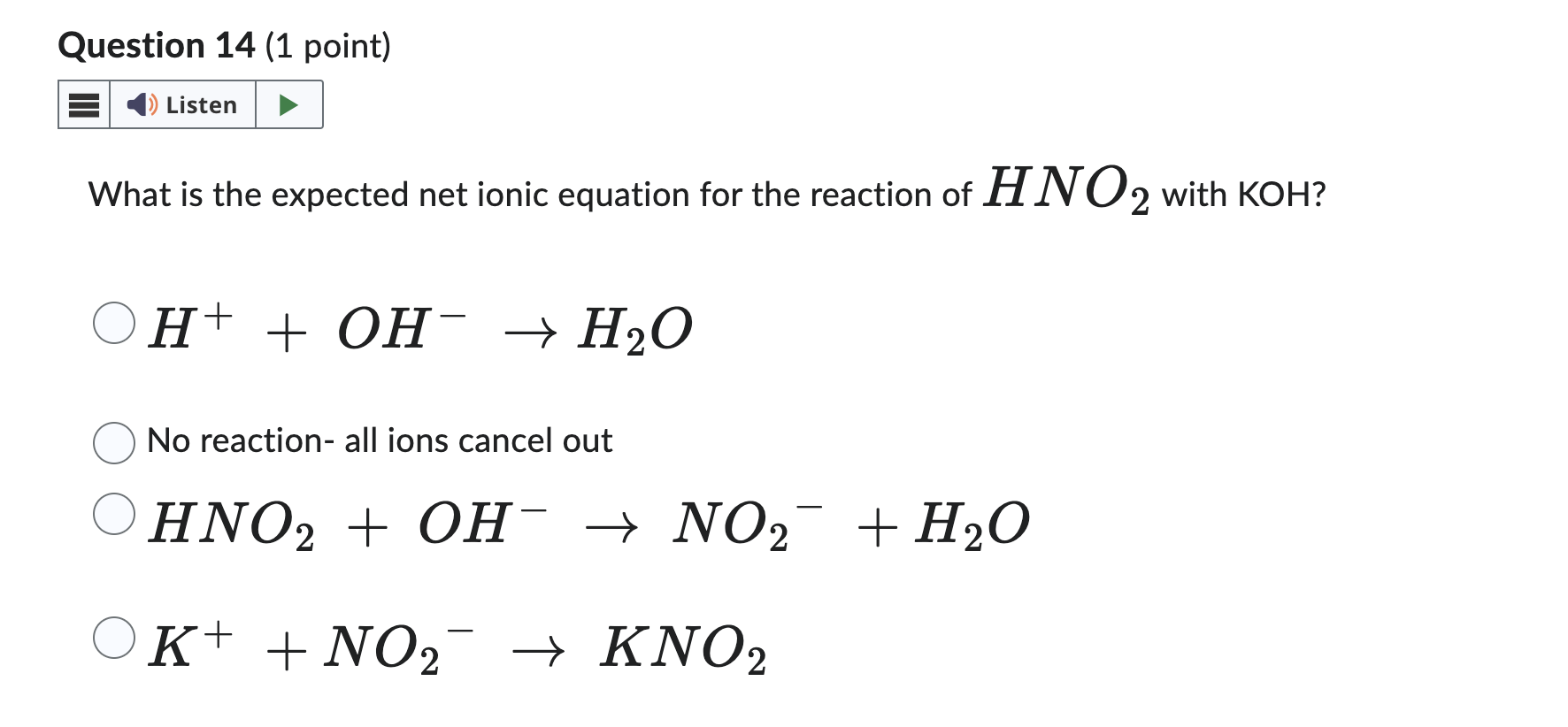 Solved What is the expected net ionic equation for the | Chegg.com