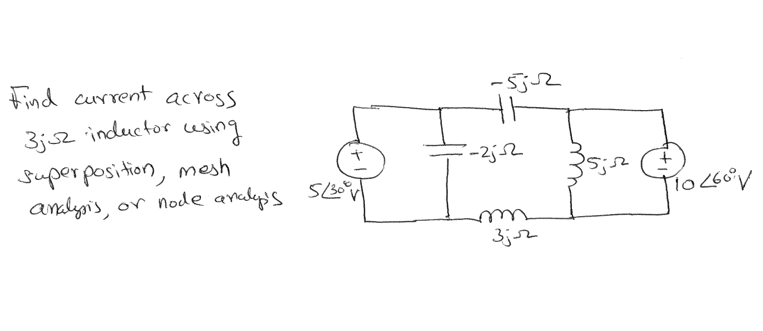Solved Find current across 3jΩ inductor using superposition, | Chegg.com