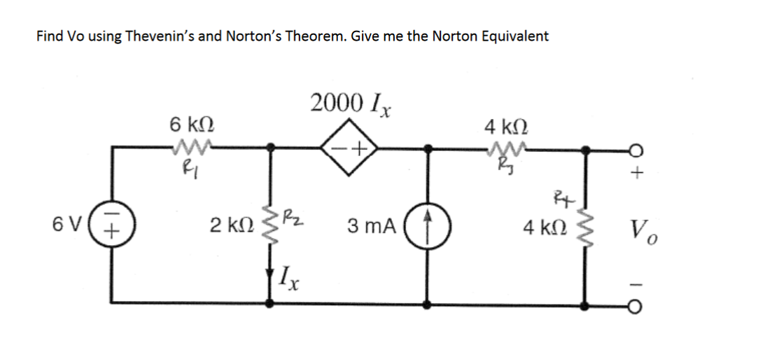 Solved Find Vo using Thevenin's and Norton's Theorem. Give | Chegg.com