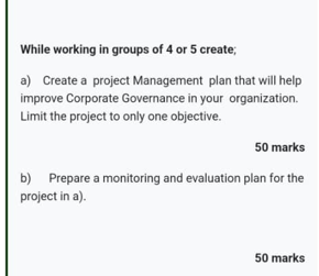 Solved While working in groups of 4 or 5 create; a) Create a | Chegg.com