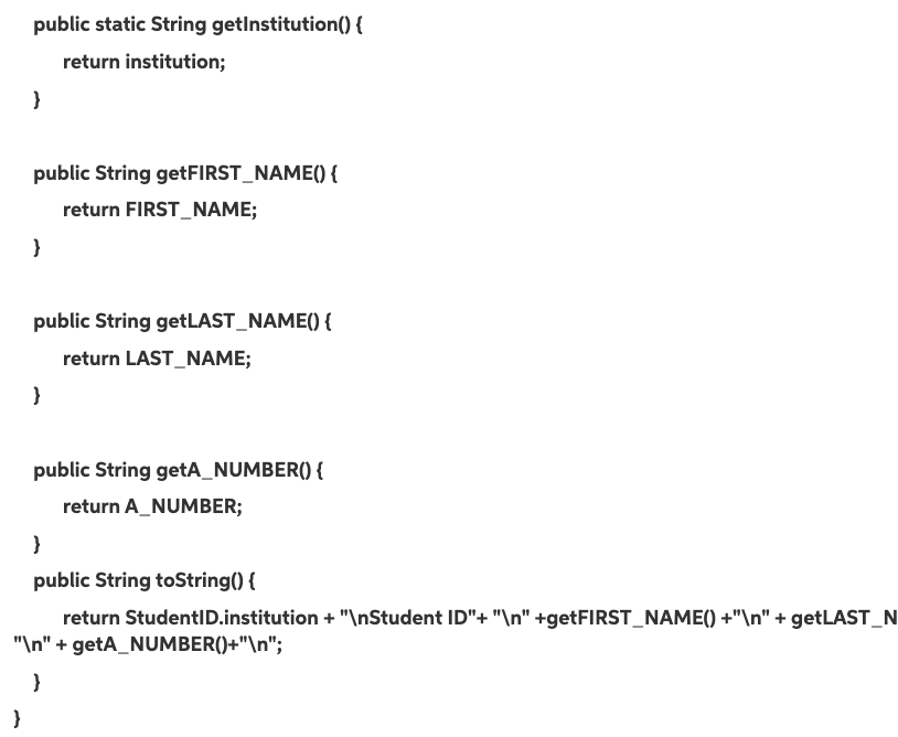 Solved Your task is to design and implement a University ID | Chegg.com