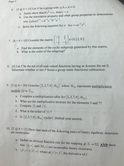 Solved Will someone help me with this abstract algebra | Chegg.com