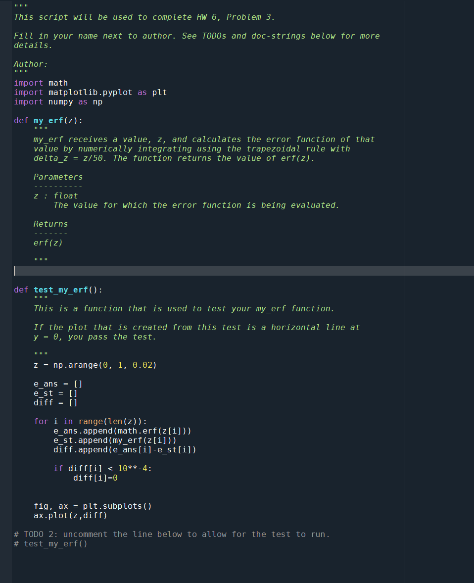 2. (5 pts) Complete the function in HW_6_sum_function | Chegg.com