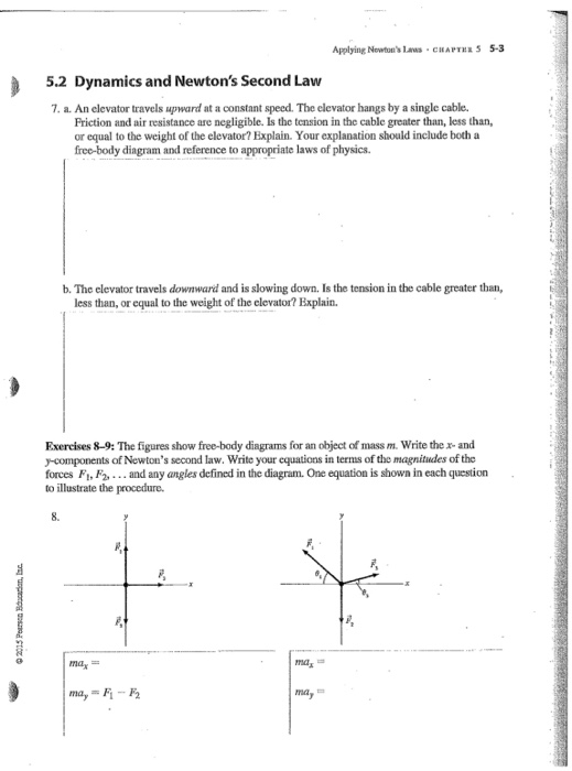 Solved Applying Newton's Laws CHAPTHR S 5-3 5.2 Dynamics and | Chegg.com Solved Applying Newton's Laws CHAPTHR S 5-3 5.2 Dynamics and | Chegg.com