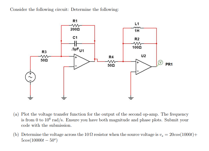 Solved Consider The Following Circuit Determine The