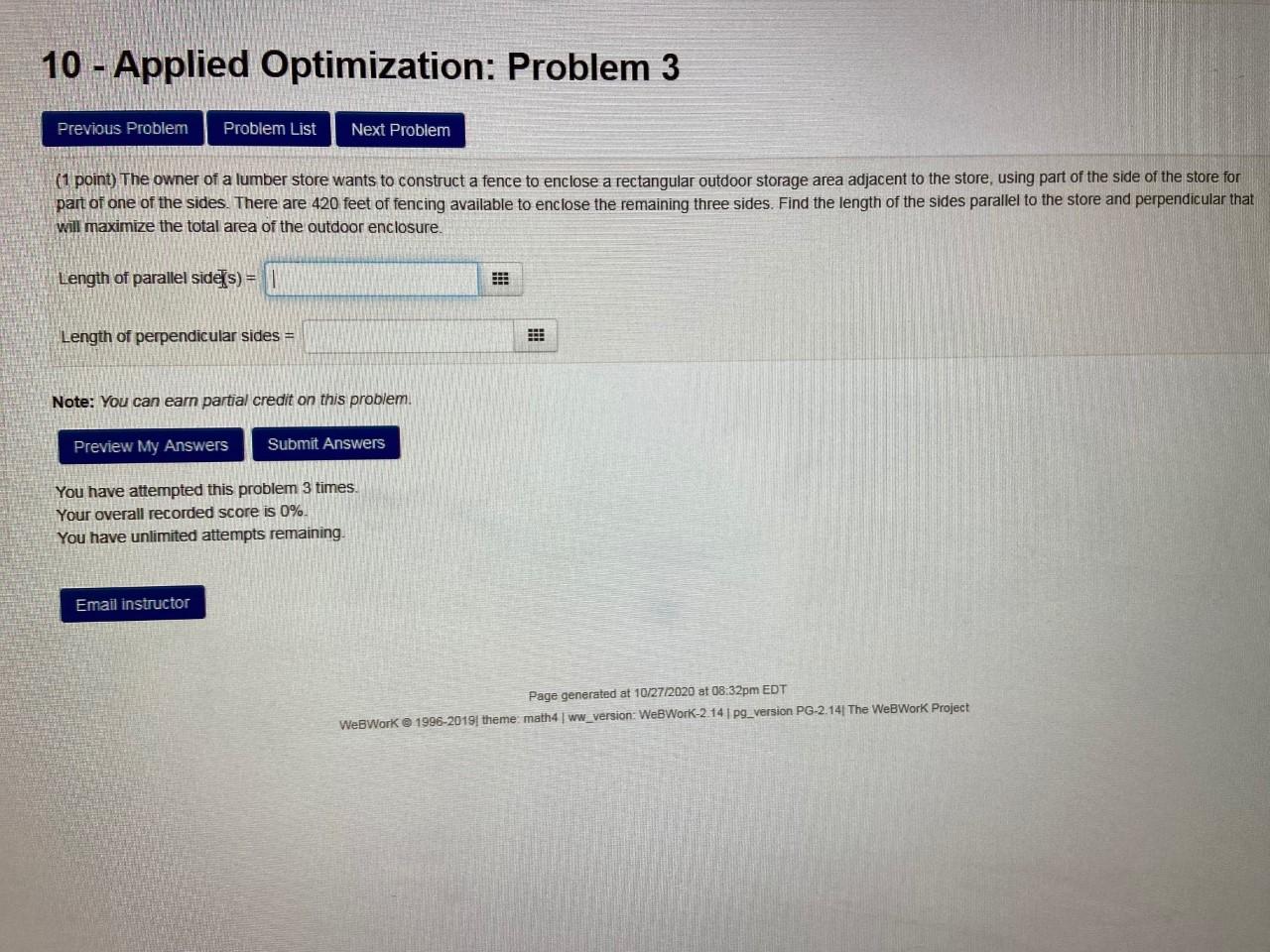 Solved 10 - Applied Optimization: Problem 2 Previous Problem | Chegg.com