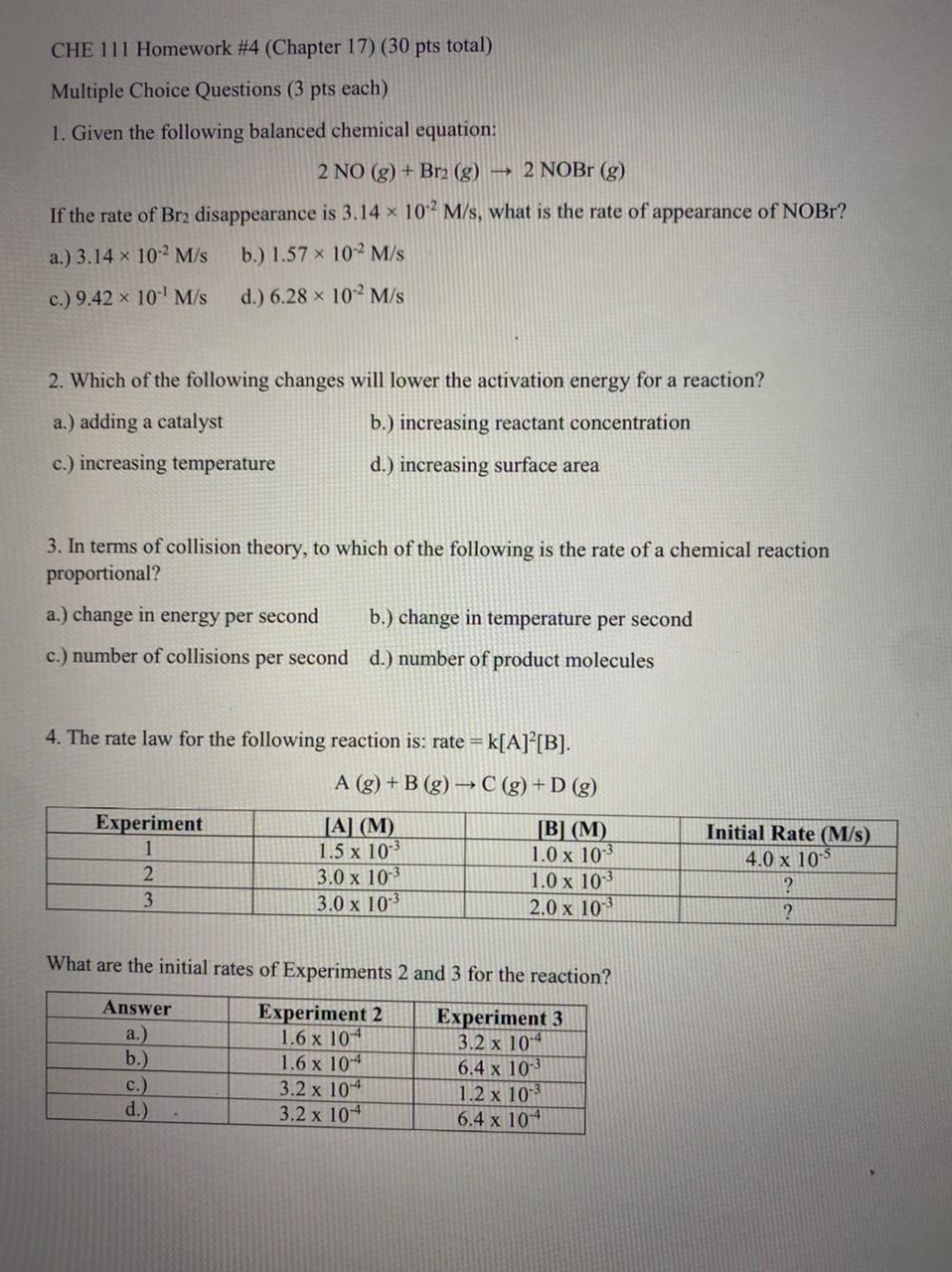Solved Multiple Choice Questions ( 3 pts each) 1. Given the | Chegg.com