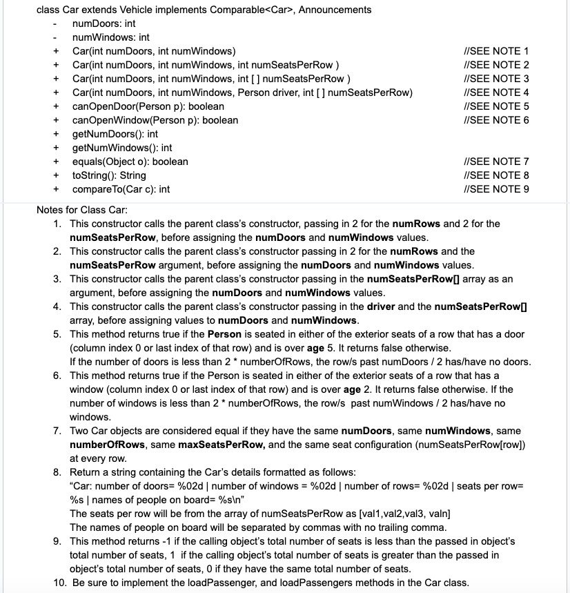 Solved I need help implementing the methods in this class | Chegg.com