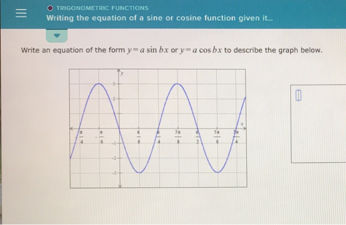 Solved O Trigonometric Functions Writing The Equation Of A