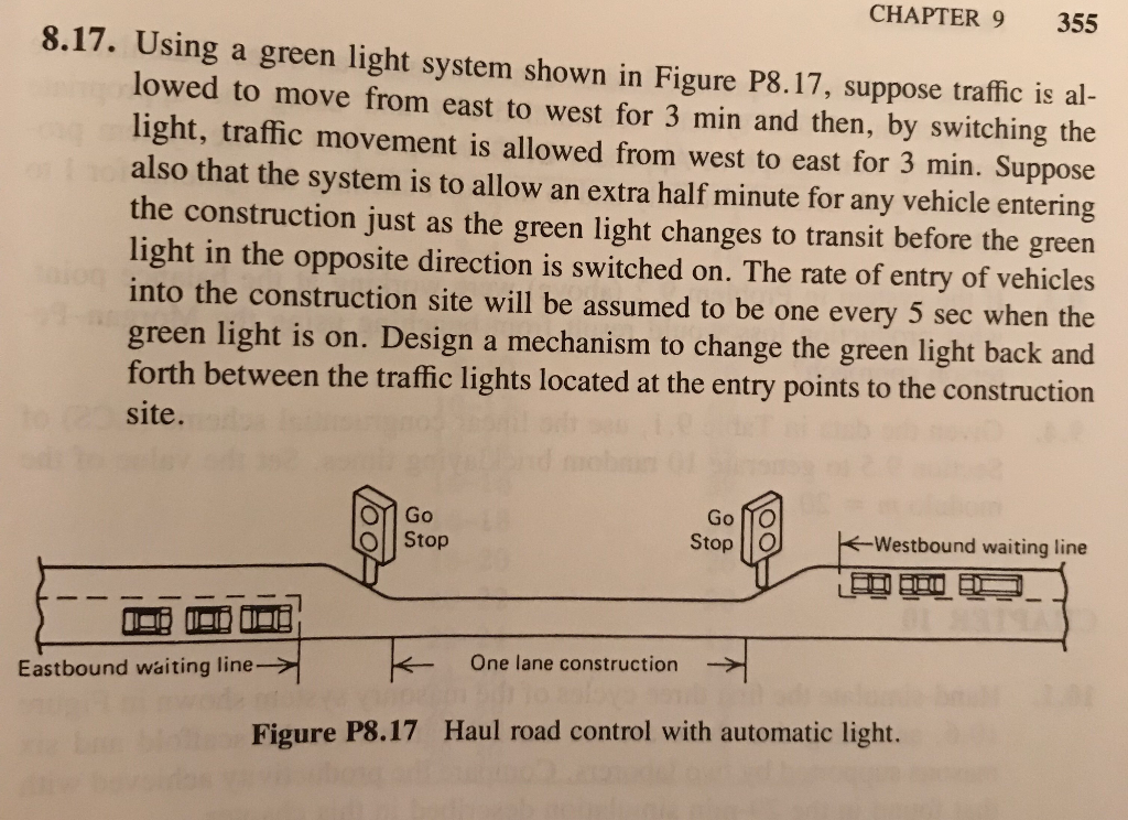 CHAPTER 9 355 8.17. Using a green light system shown | Chegg.com