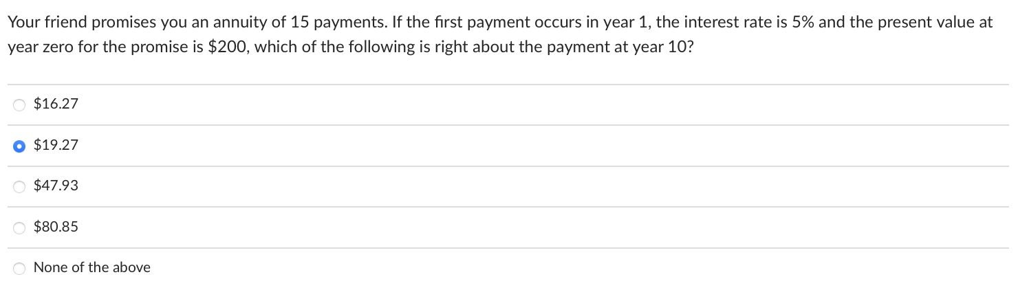 Solved Your friend promises you an annuity of 15 ﻿payments. | Chegg.com
