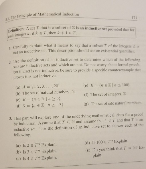 Solved a1.ThePrincipleofMathematical Induction ttion. A set | Chegg.com