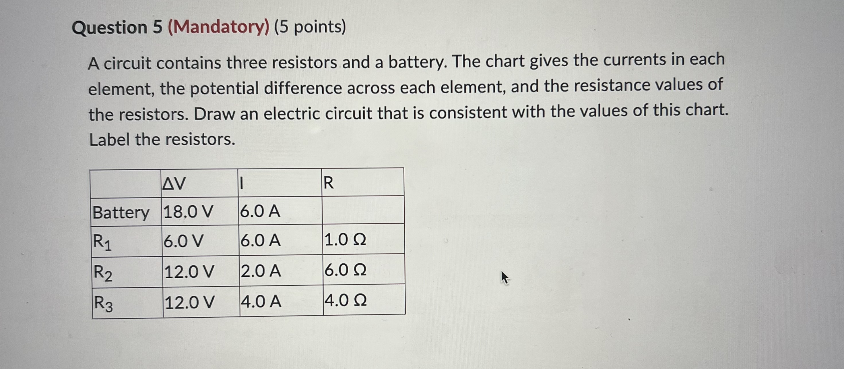 Solved Question 5 (Mandatory) (5 ﻿points)A circuit contains | Chegg.com