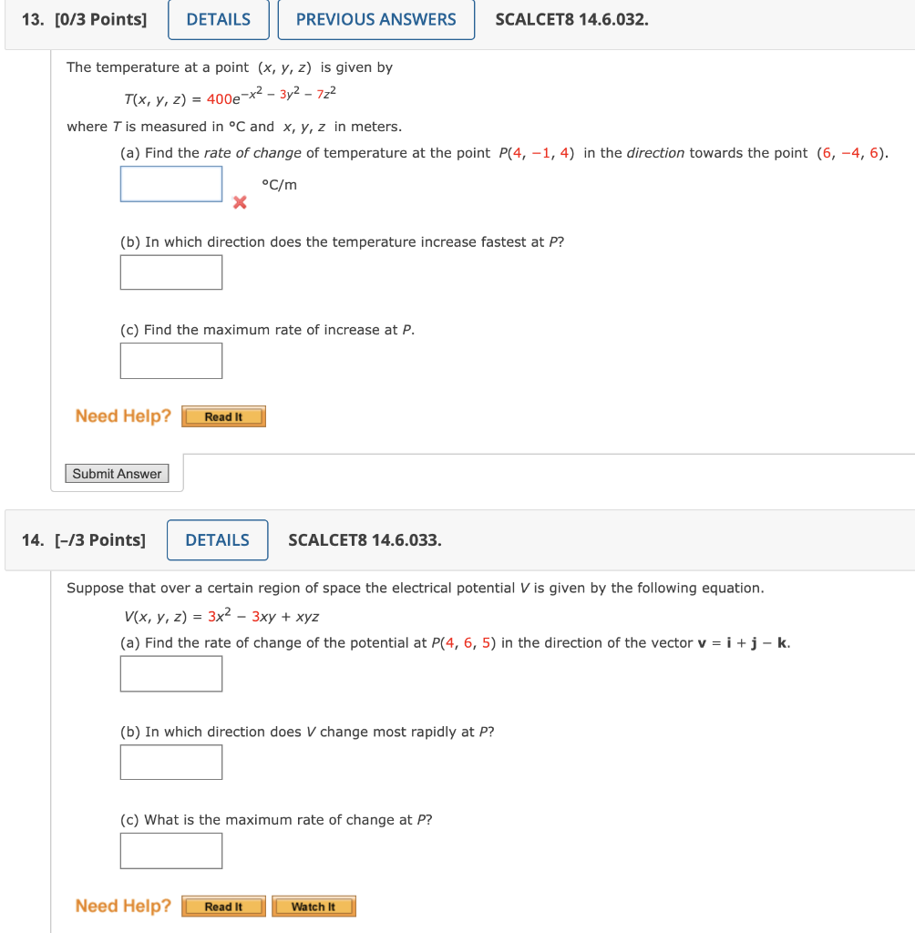 Solved 13. [0/3 Points] DETAILS PREVIOUS ANSWERS SCALCET8 | Chegg.com