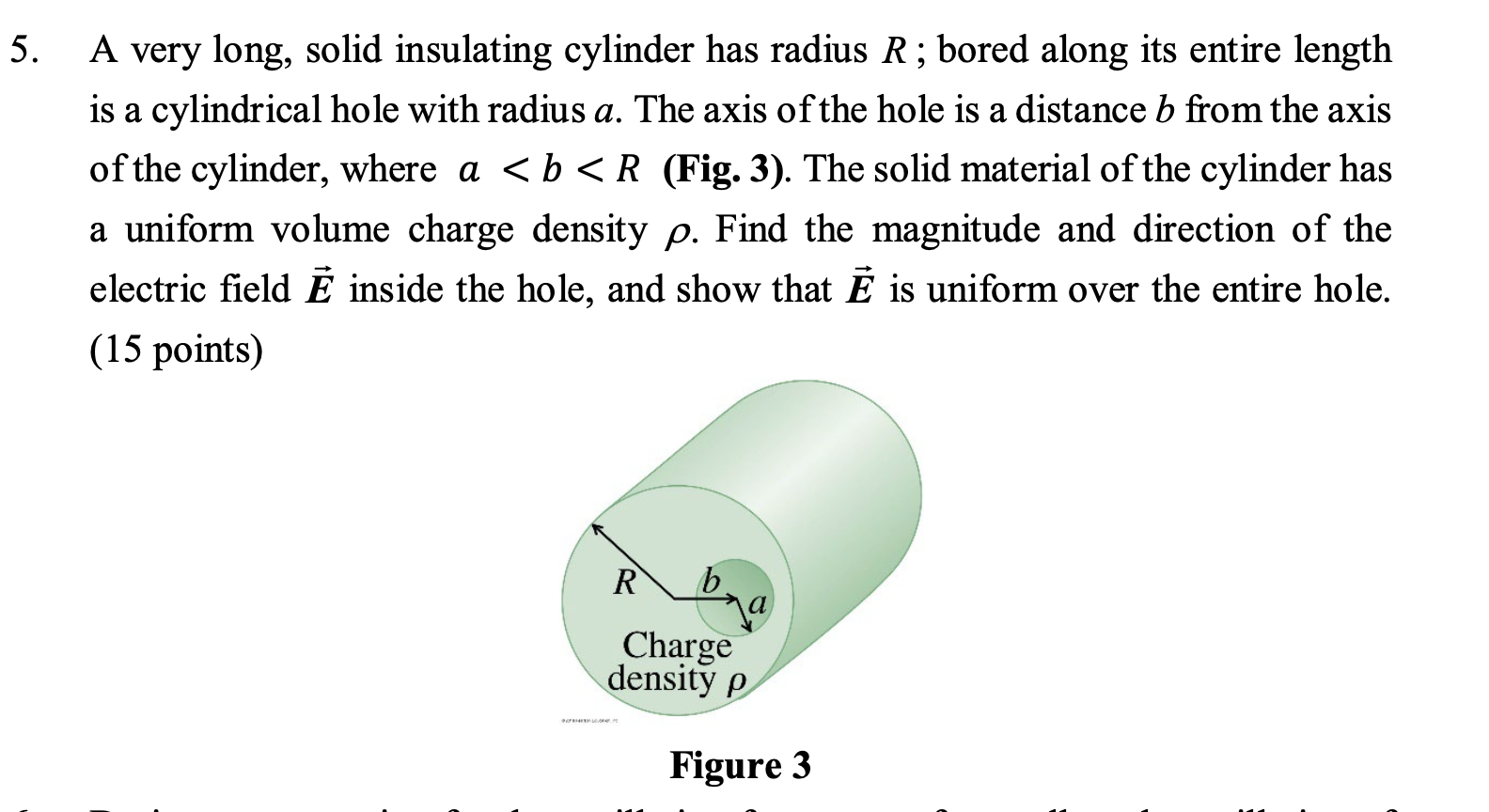 Solved 5. ﻿A very long, solid insulating cylinder has radius | Chegg.com