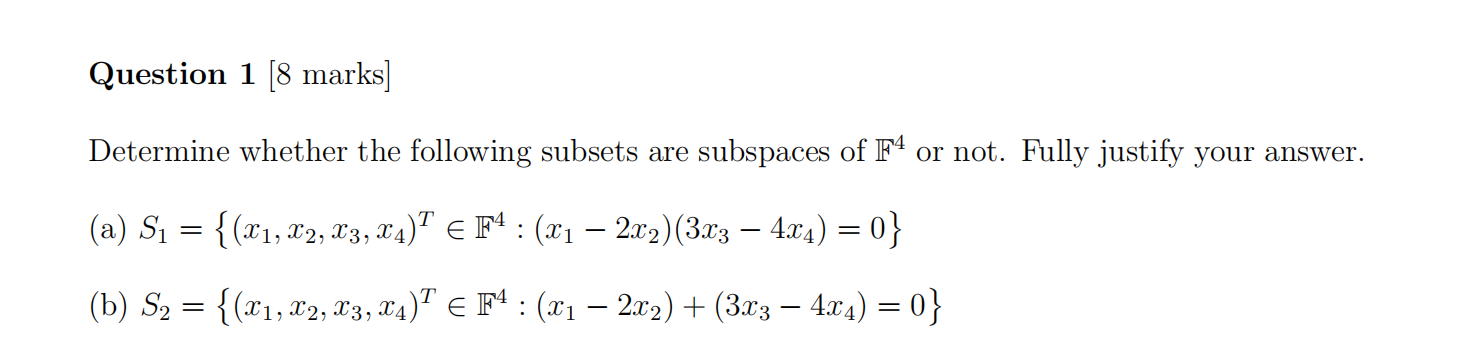 Solved Question 1 (8 marks] Determine whether the following | Chegg.com