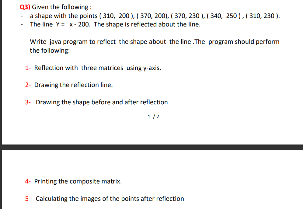 Solved Q3) ﻿Given the following :a shape with the points | Chegg.com