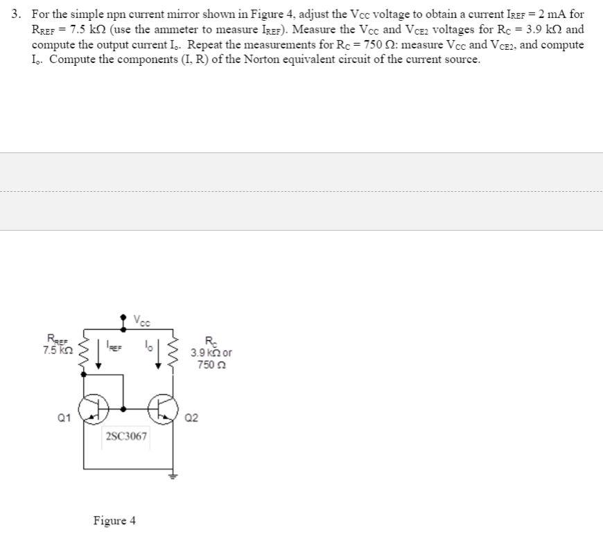 Solved 3. For the simple npn current mirror shown in Figure | Chegg.com