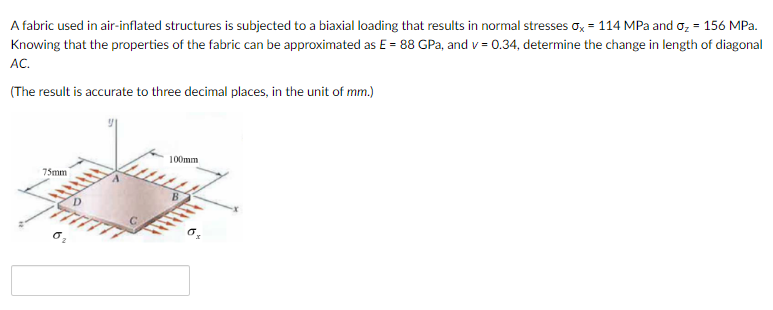 Solved A fabric used in air-inflated structures is subjected | Chegg.com