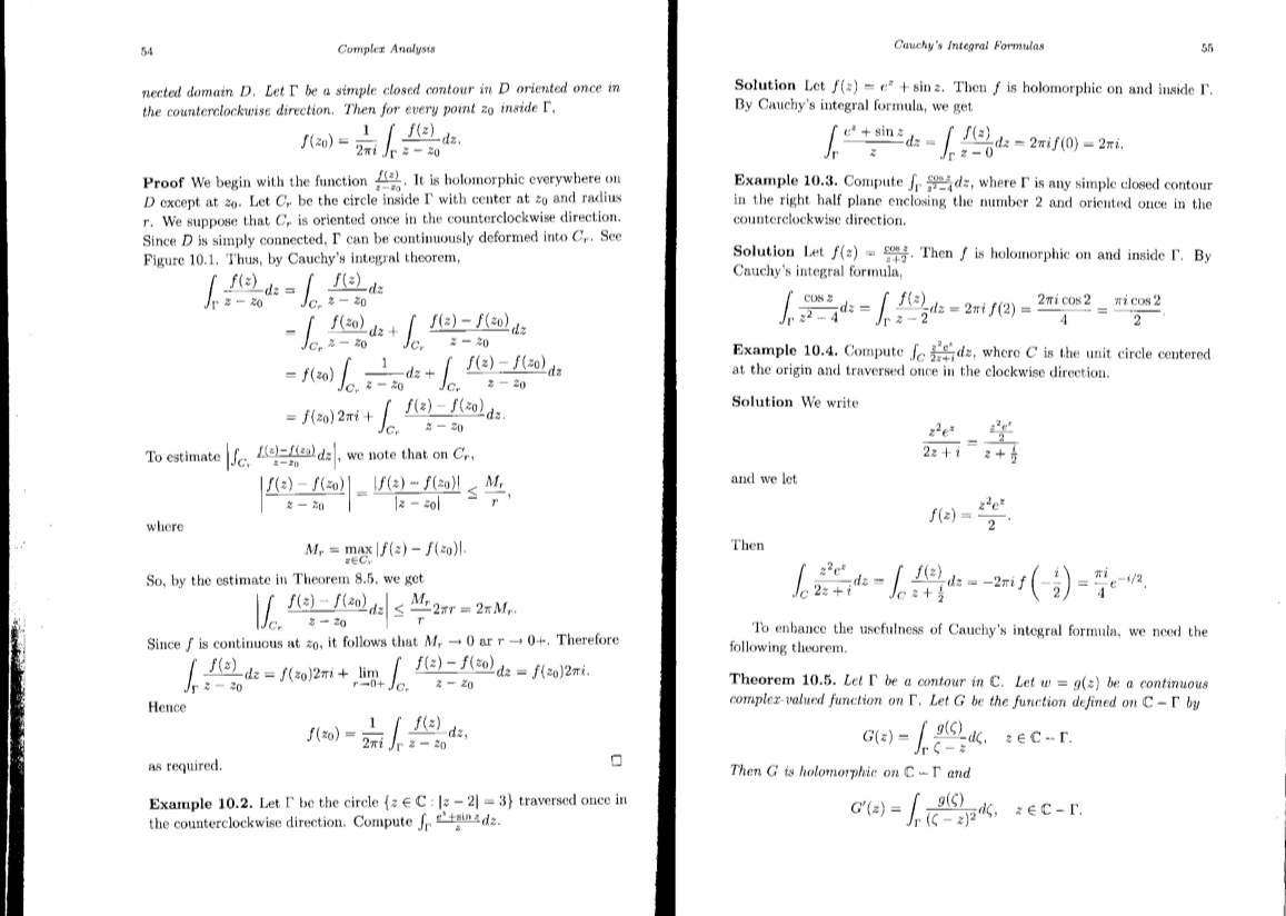 Solved Chapter 10 Cauchy's Integral Formulas We give in this | Chegg.com
