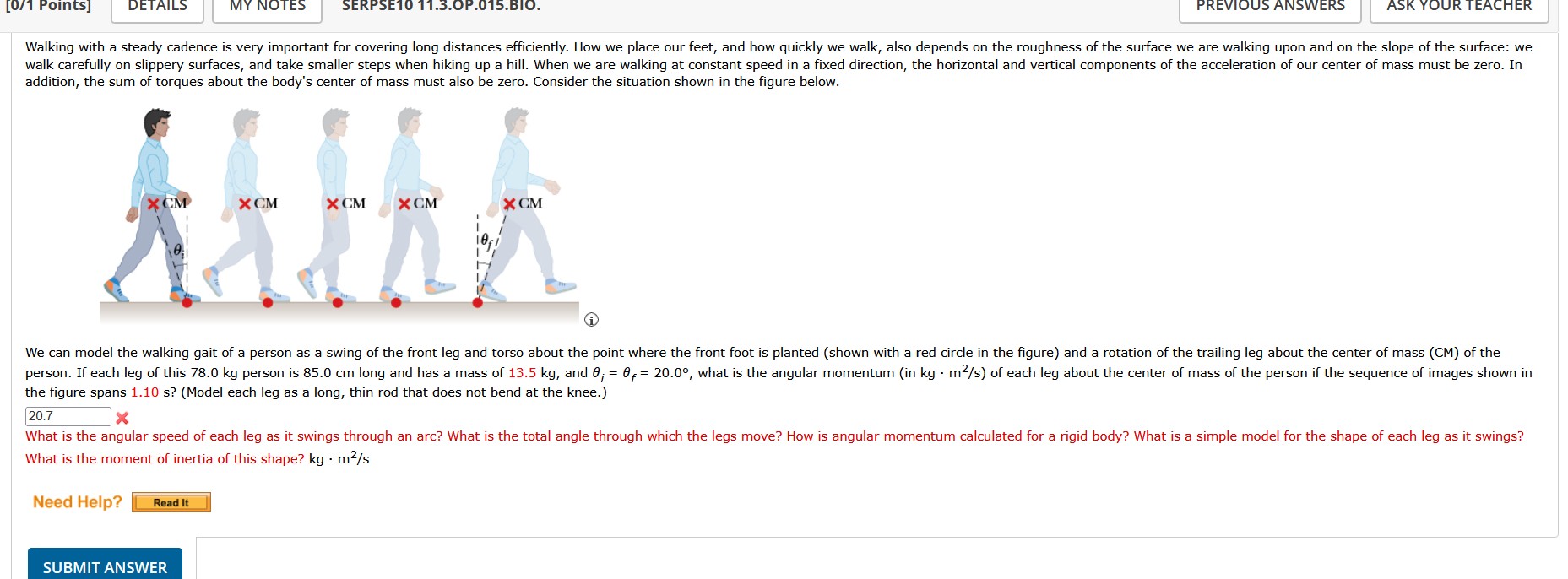 Solved Walking with a steady cadence is very important for | Chegg.com