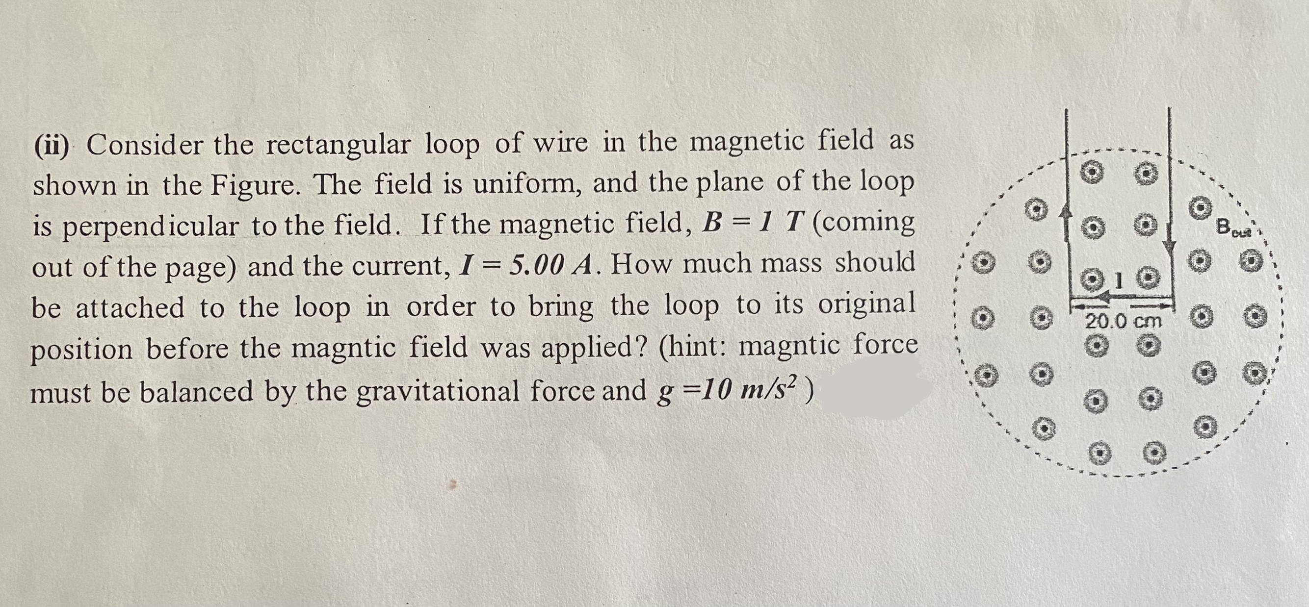 Solved (ii) Consider the rectangular loop of wire in the | Chegg.com
