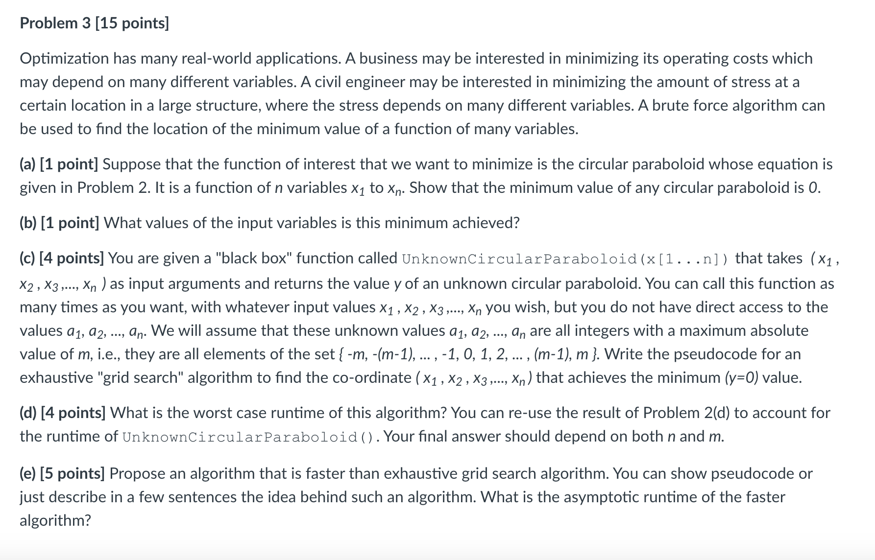 Solved Optimization has many real-world applications. A | Chegg.com