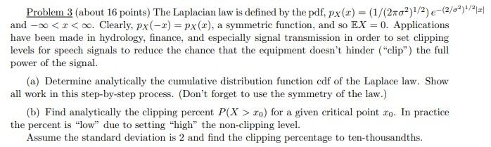 Solved Problem 3 (about 16 points) The Laplacian law is | Chegg.com