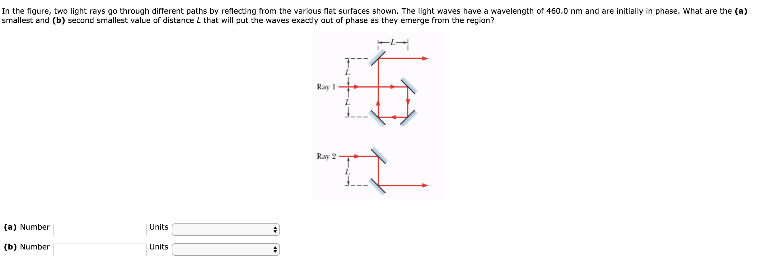 Solved In the figure, two light rays go through different | Chegg.com