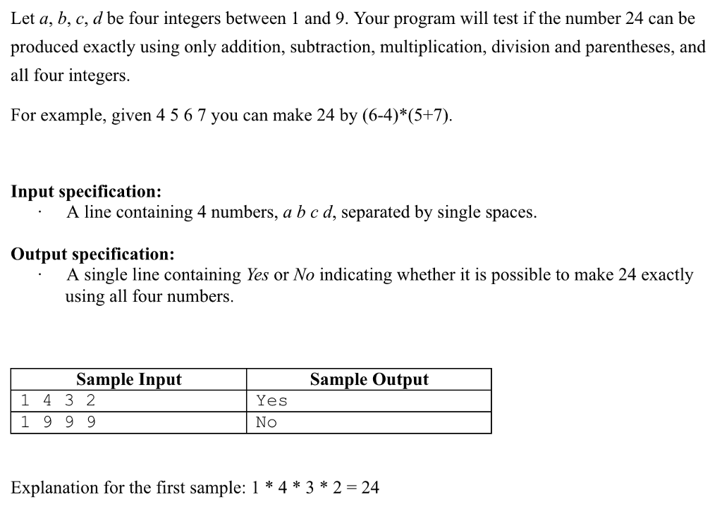 Let a, b, c, d be four integers between 1 and 9. Your | Chegg.com