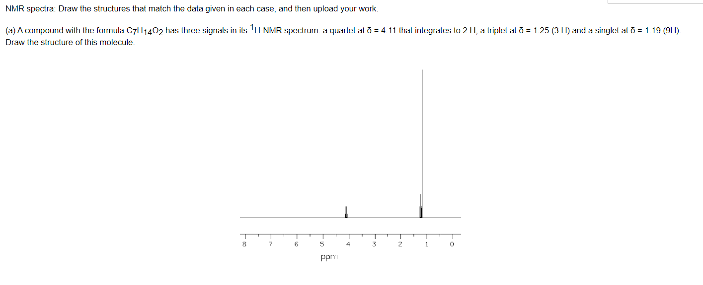 [Solved]: NMR spectra: Draw the structures that match the