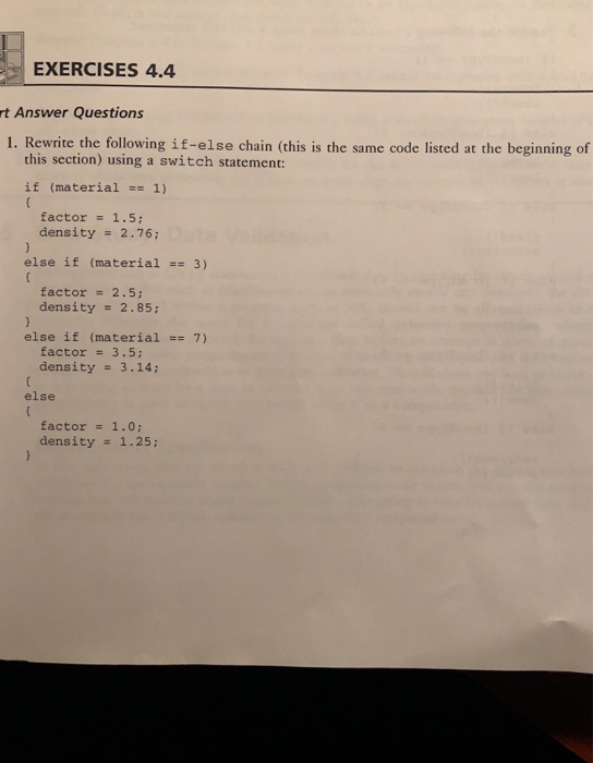Solved EXERCISES 4.4 t Answer Questions 1. Rewrite the | Chegg.com