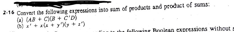 Solved Convert the following expressions (a) and (b) into | Chegg.com