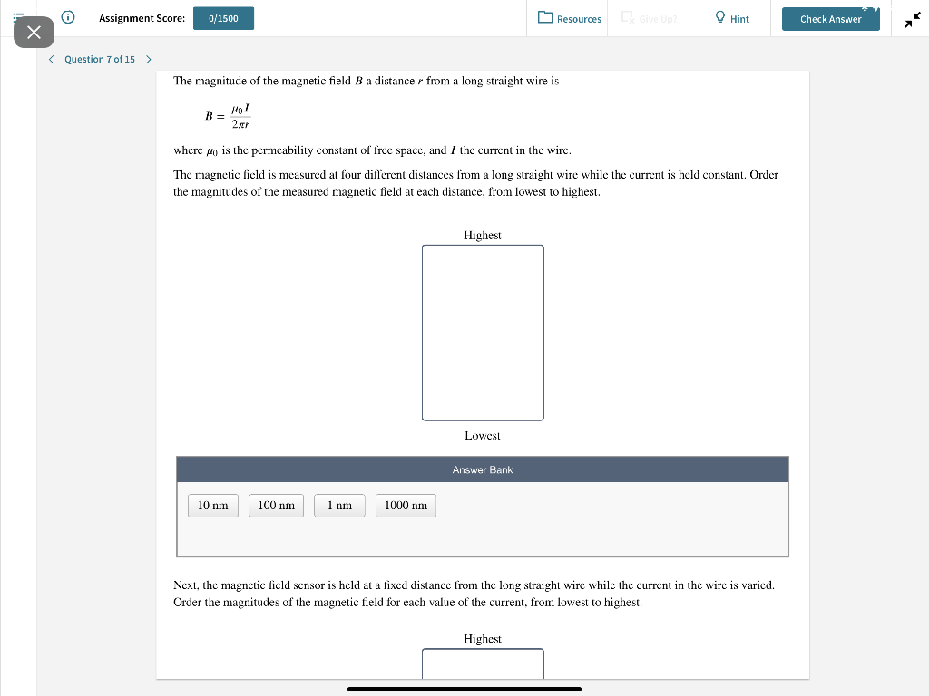 Solved 0 Assignment Score: 0/1500 Resources Hint check | Chegg.com