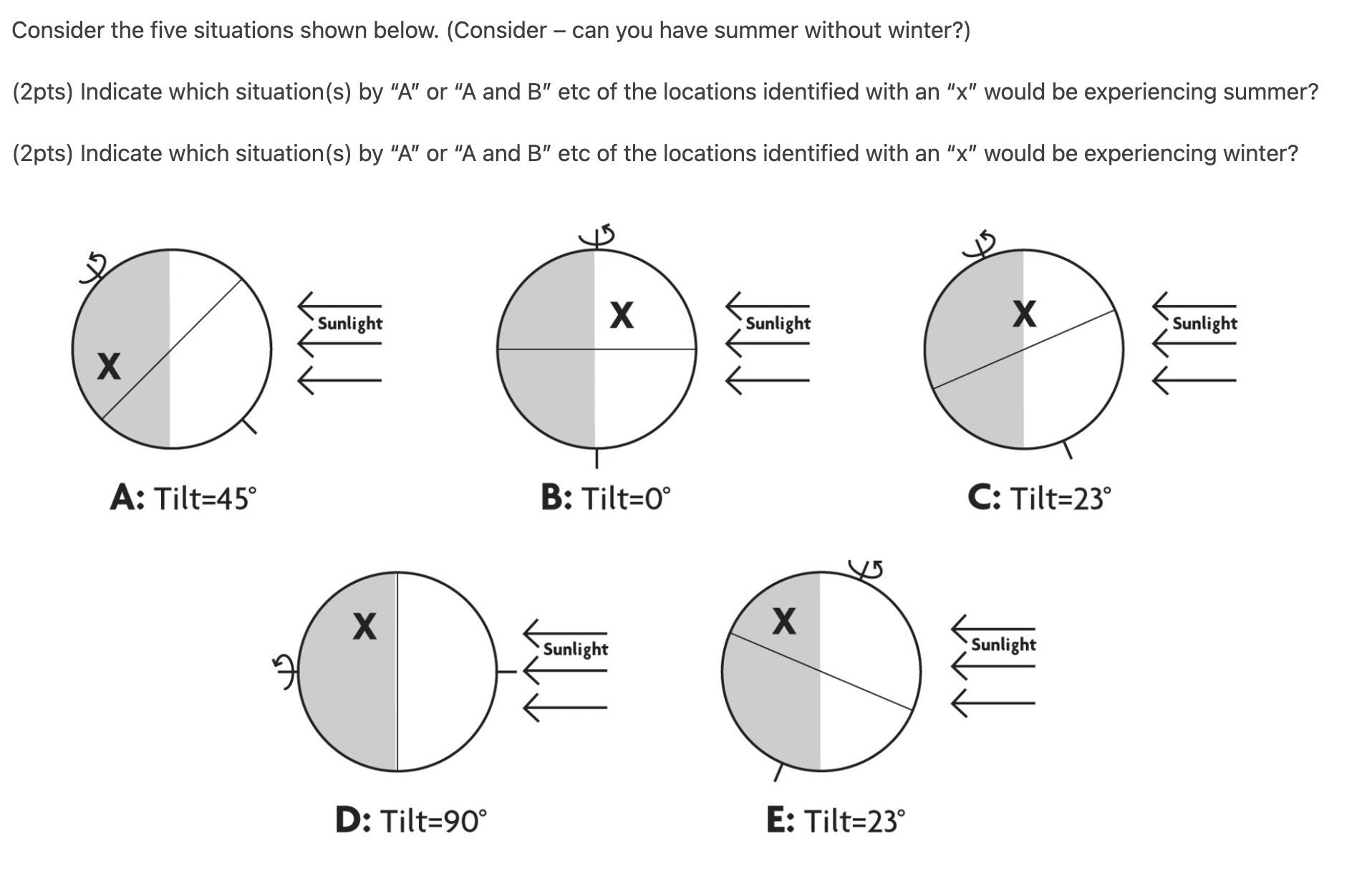 Solved Consider the five situations shown below. (Consider - | Chegg.com